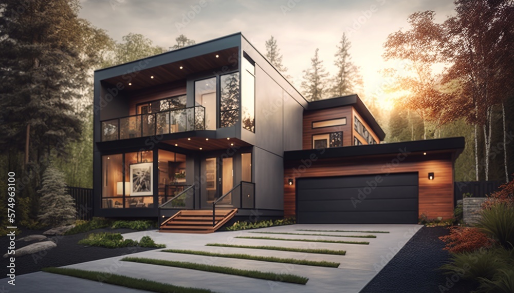 Very Modern Building Architecture With Geometric Lines and Glass Facade ...