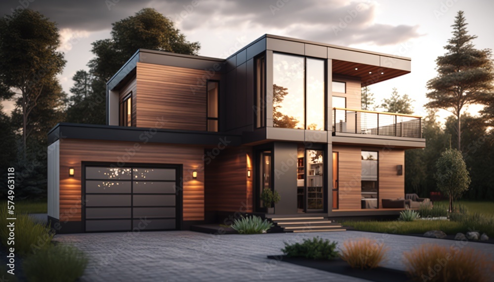 Very Modern Building Architecture With Geometric Lines and Glass Facade ...