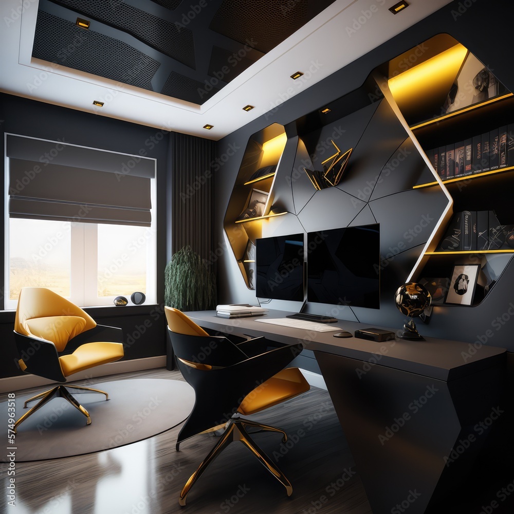 Exclusive and impressive office made with generated ai Stock ...