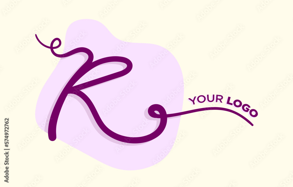 letter R curly initial vector logo design element Stock Vector | Adobe ...