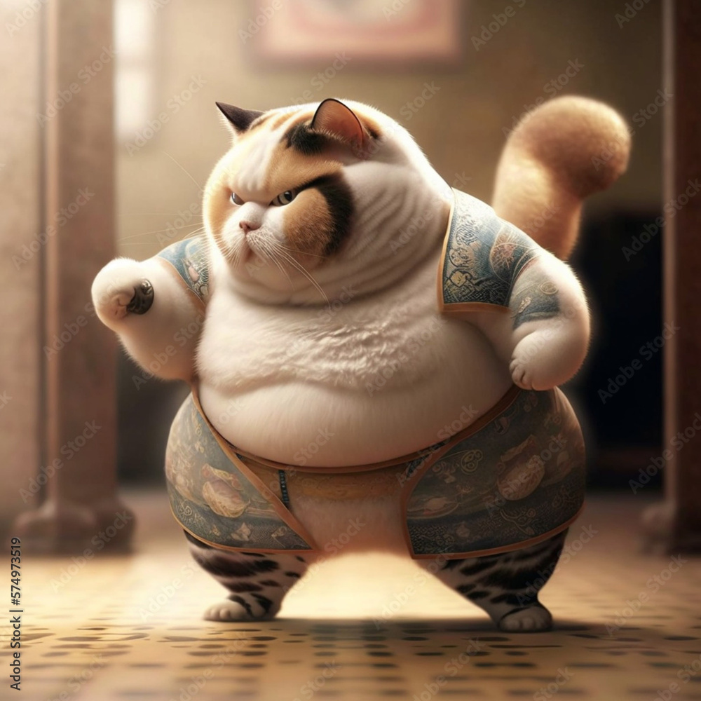 Sumo wrestler cat. Generative AI. Stock Illustration | Adobe Stock