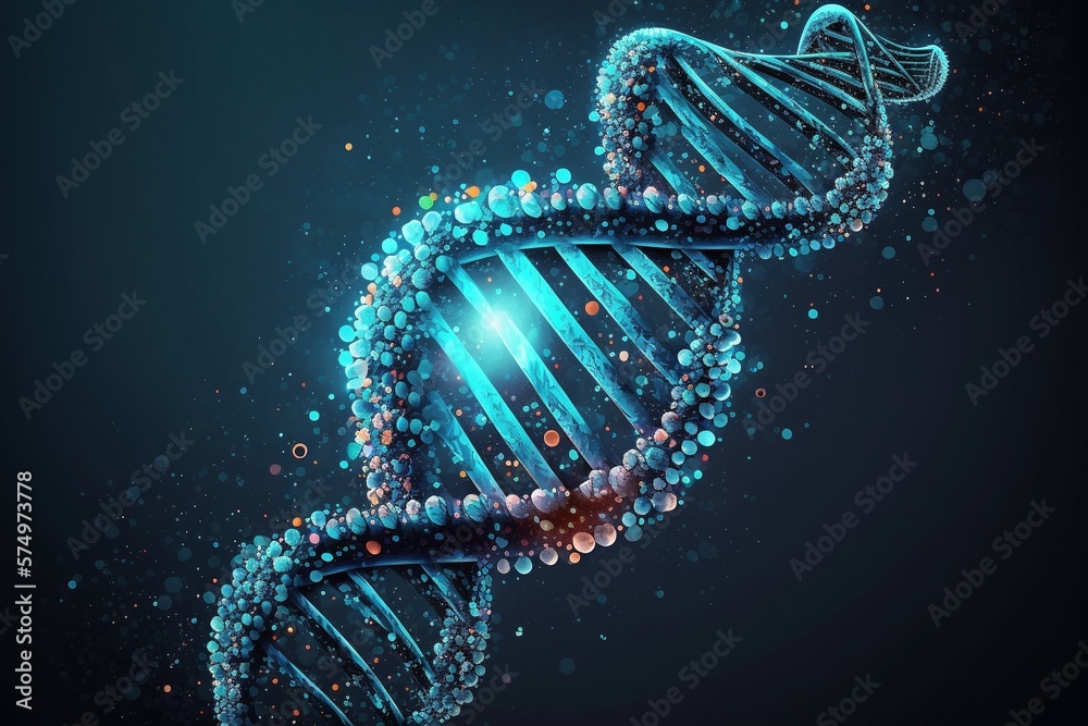 Illuminated Microscopic DNA Helix Structure Stock Illustration | Adobe ...