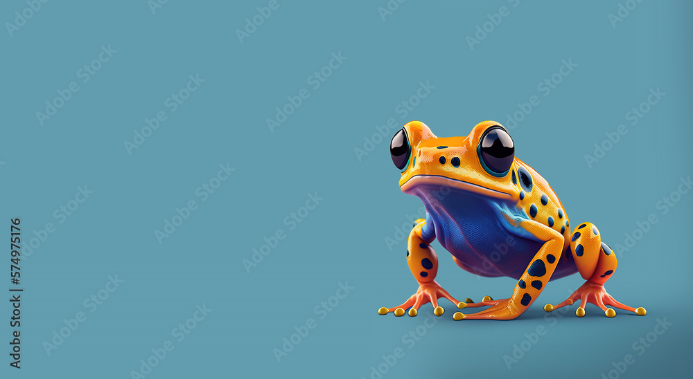 Cute Cartoon Tropical Tree Frog with Space for Copy (Generated with AI ...