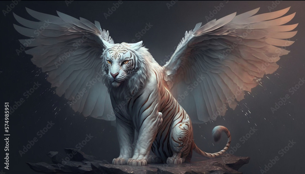 White Tiger With Wings