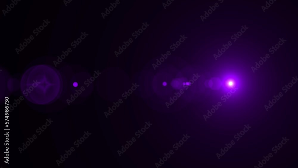 Purple lens flare effect. 4K resolution. Very high quality and ...