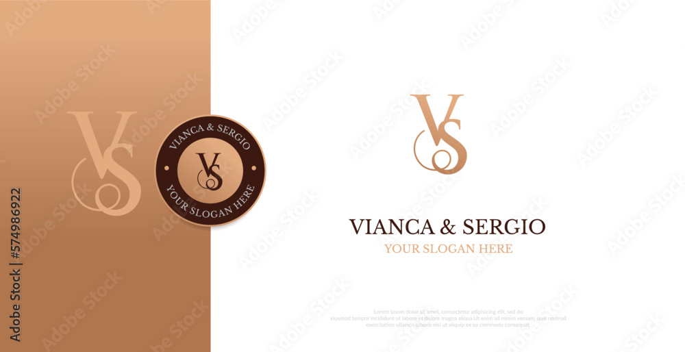 Wedding Logo Initial VS Logo Design Vector Stock Vector | Adobe Stock
