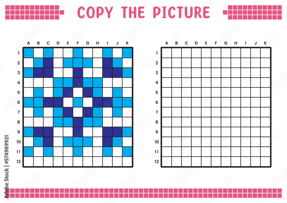 Copy the picture, complete the grid image. Educational worksheets ...