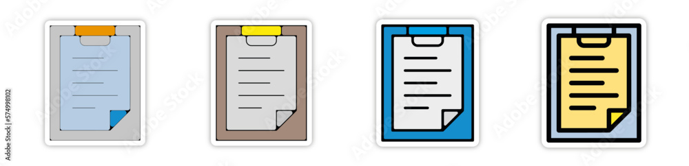 Vetor de picto logo icones et symbole trace couleur document papier cv ...