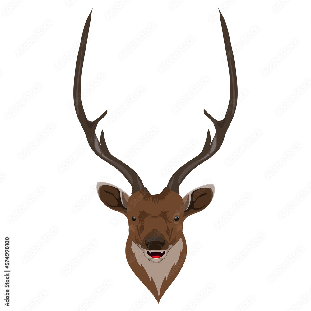 Deer head illustration png with transparent background. Stag animal ...