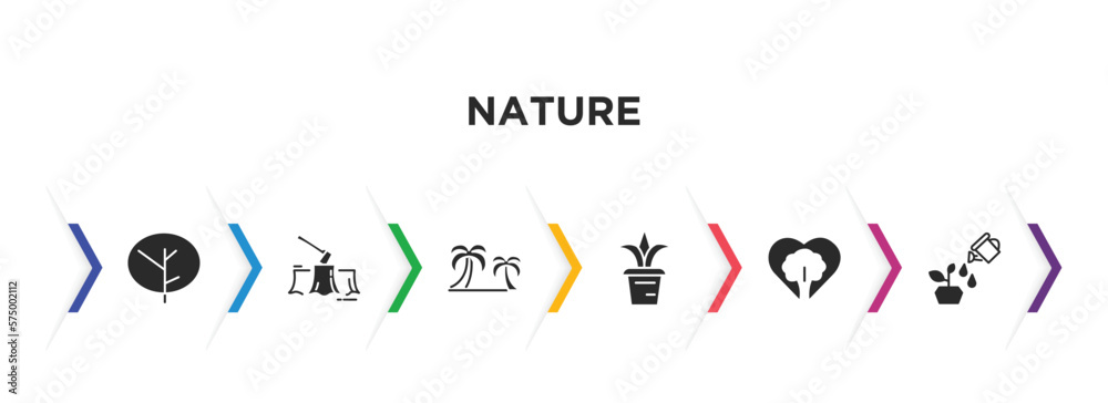 nature filled icons with infographic template. glyph icons such as the ...