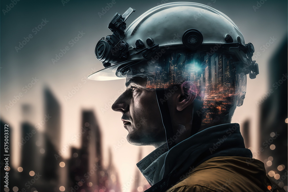 Civil engineer portrait as concept for building construct by ...