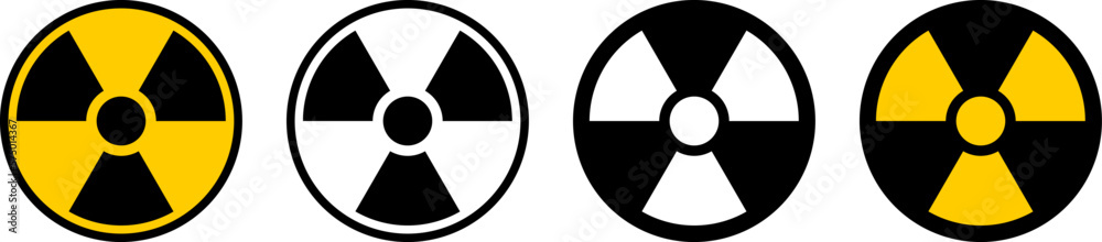 Nuclear Hazard Ionizing Radiation Danger Trefoil Warning Symbol Sign ...