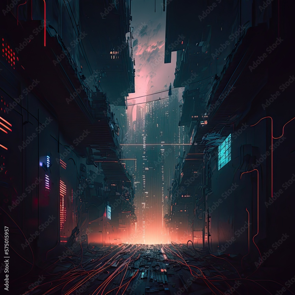 Future cities connected to big data.Concept Future city.Generative AI ...