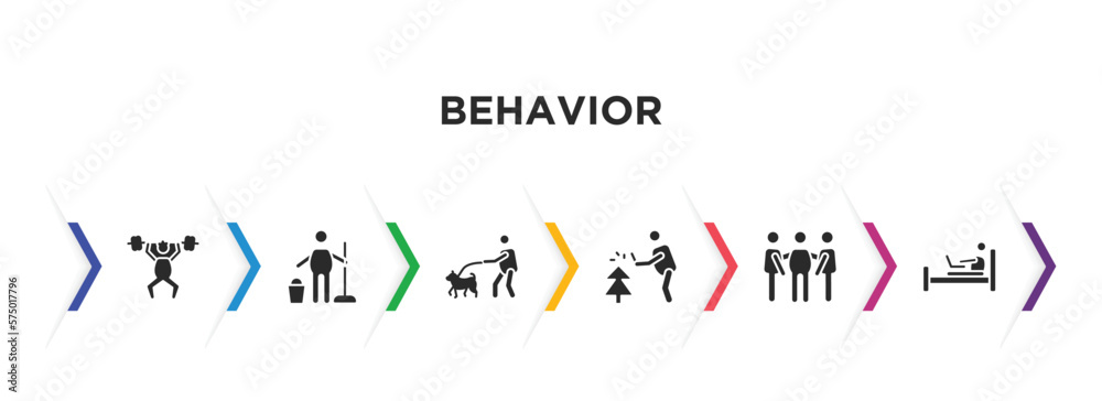 behavior filled icons with infographic template. glyph icons such as ...