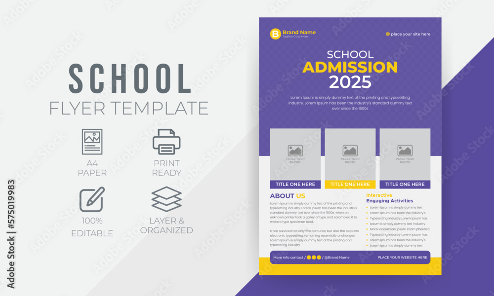 School admission flyer design, kids education leaflet brochure design ...