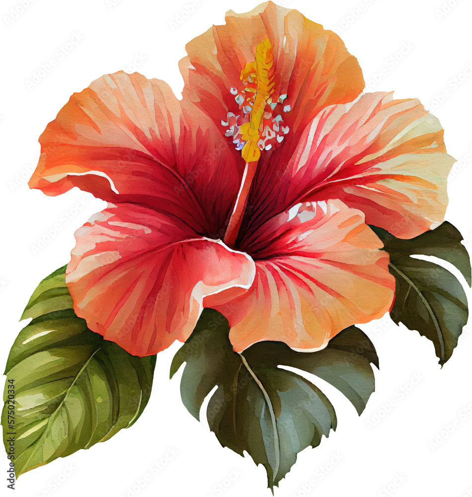 hawaiian flower transparent background - Generative AI Stock ...