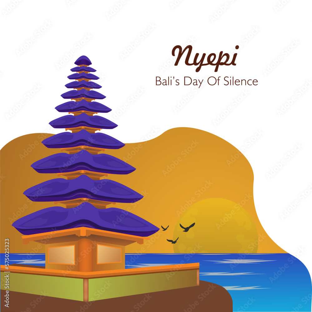 simple illustration of Nyepi greeting card, design for Nyepi Day in ...