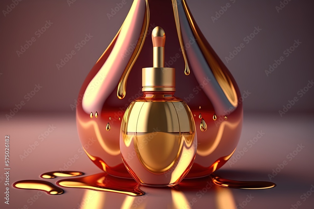 Cosmetic serum Oil on Saggy skin cell Skin Repair. AI generated art ...