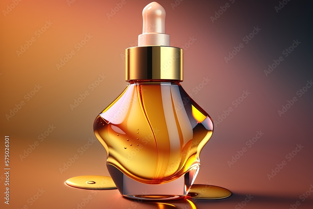 Cosmetic serum Oil on Saggy skin cell Skin Repair. AI generated art ...