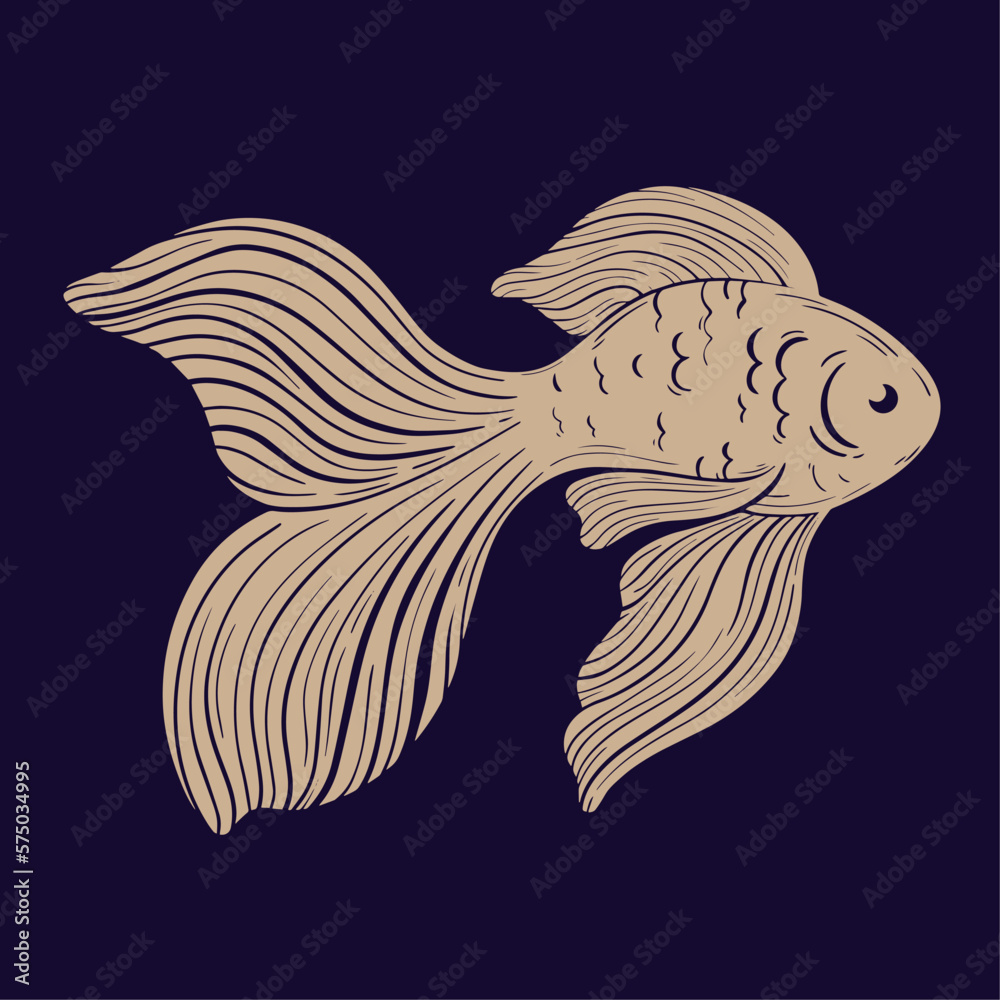 Fish silhouette. Fish with tail and fins. Fish design vector ...