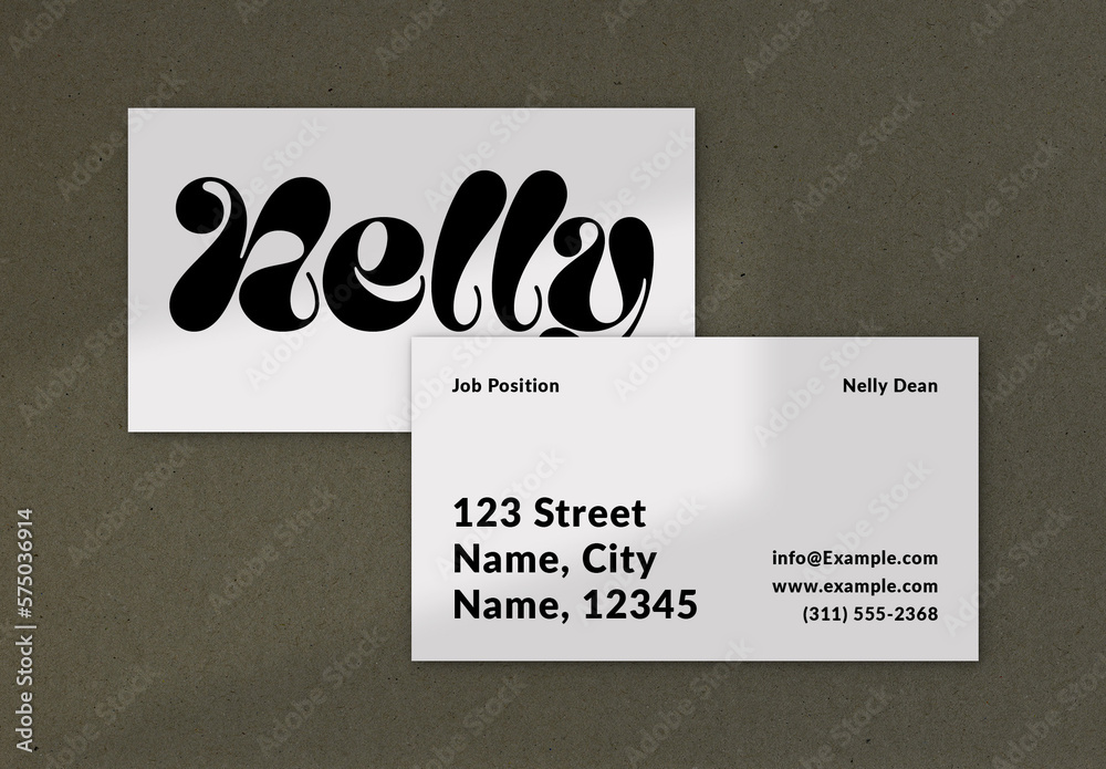 Business Card Layout with Bold Typography Stock Template | Adobe Stock