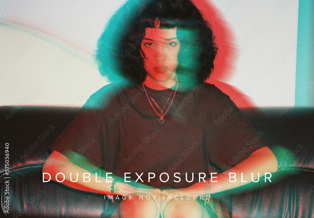 Blurry Double Exposure Photo Effect Mockup Stock Template | Adobe Stock