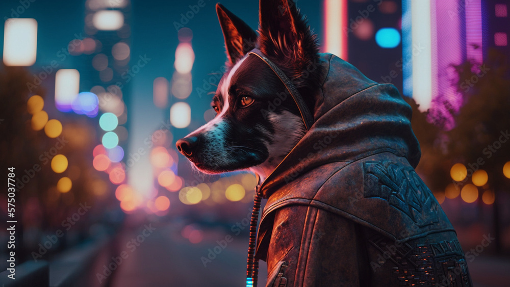 humanoid Dog cinematic lighting,illustration,created with Generative AI ...
