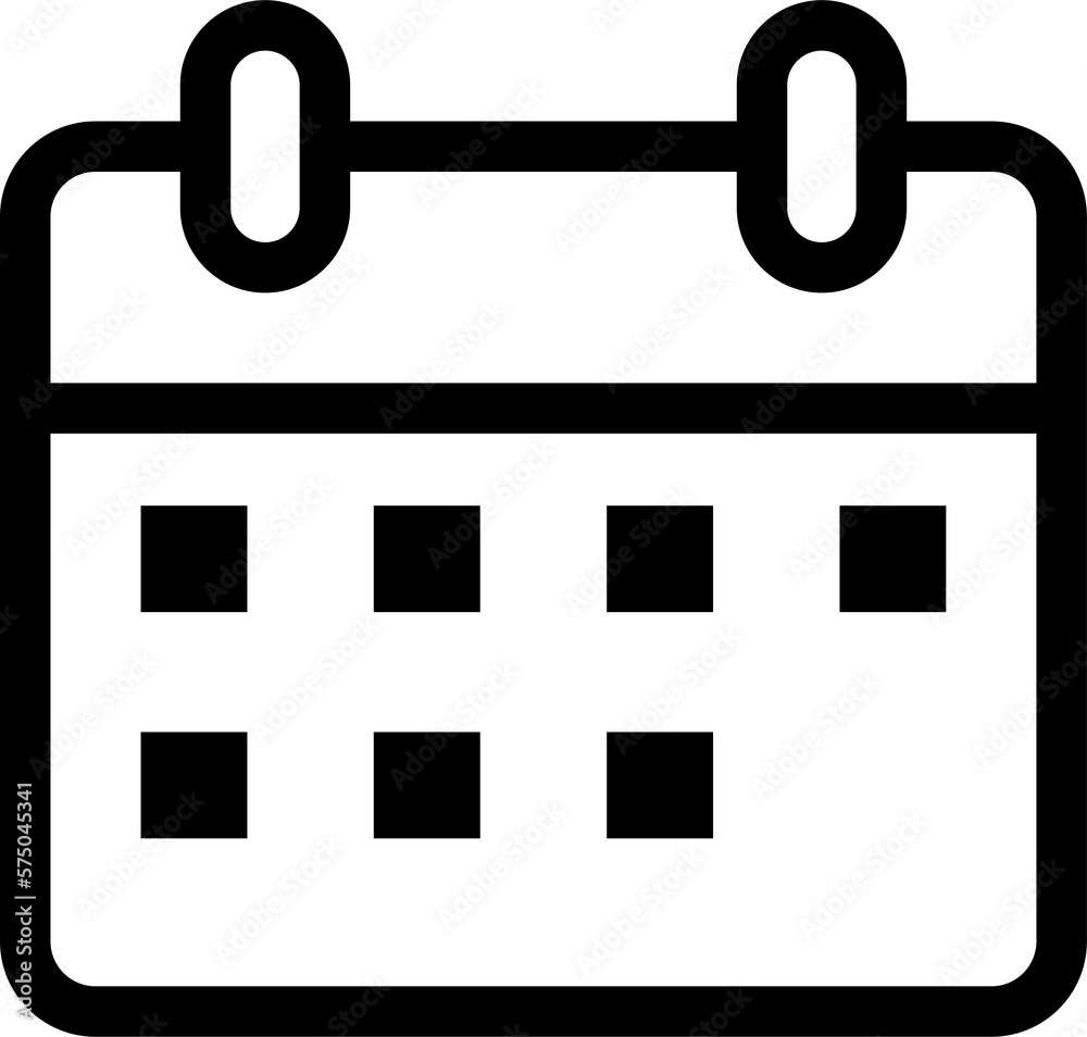 Calendar icon. Month symbol in png. Calendar organizer. Calendar on ...