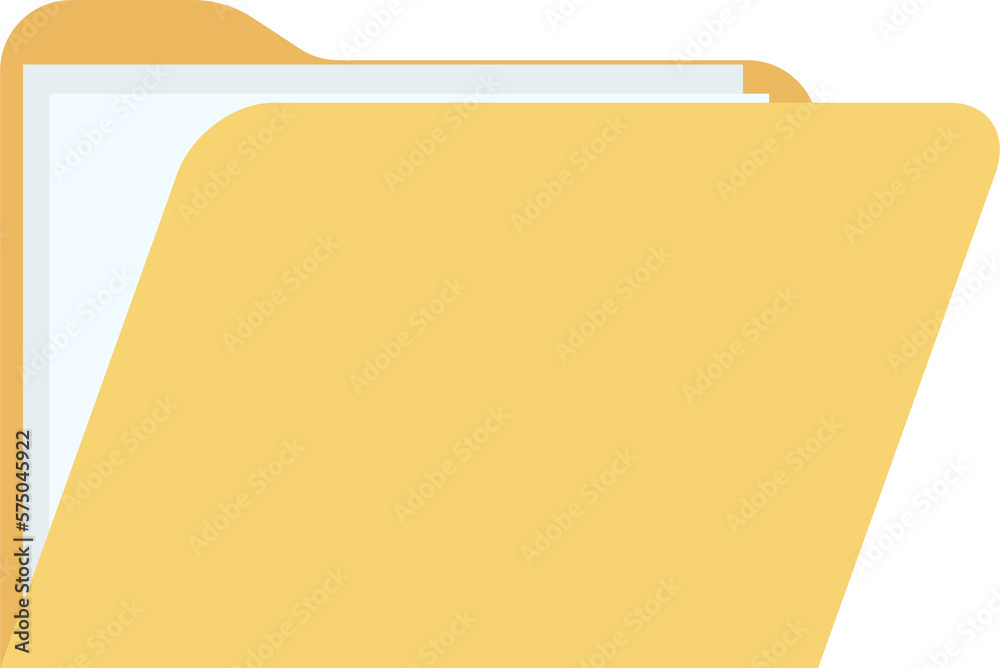 Yellow folder in png. Computer document on transparent background. File ...
