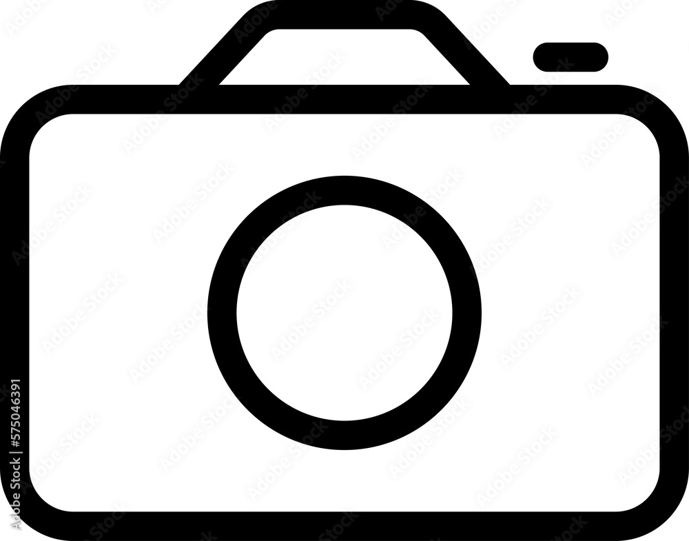 Camera icon in png. Photo camera icon in line. Outline photo and video ...