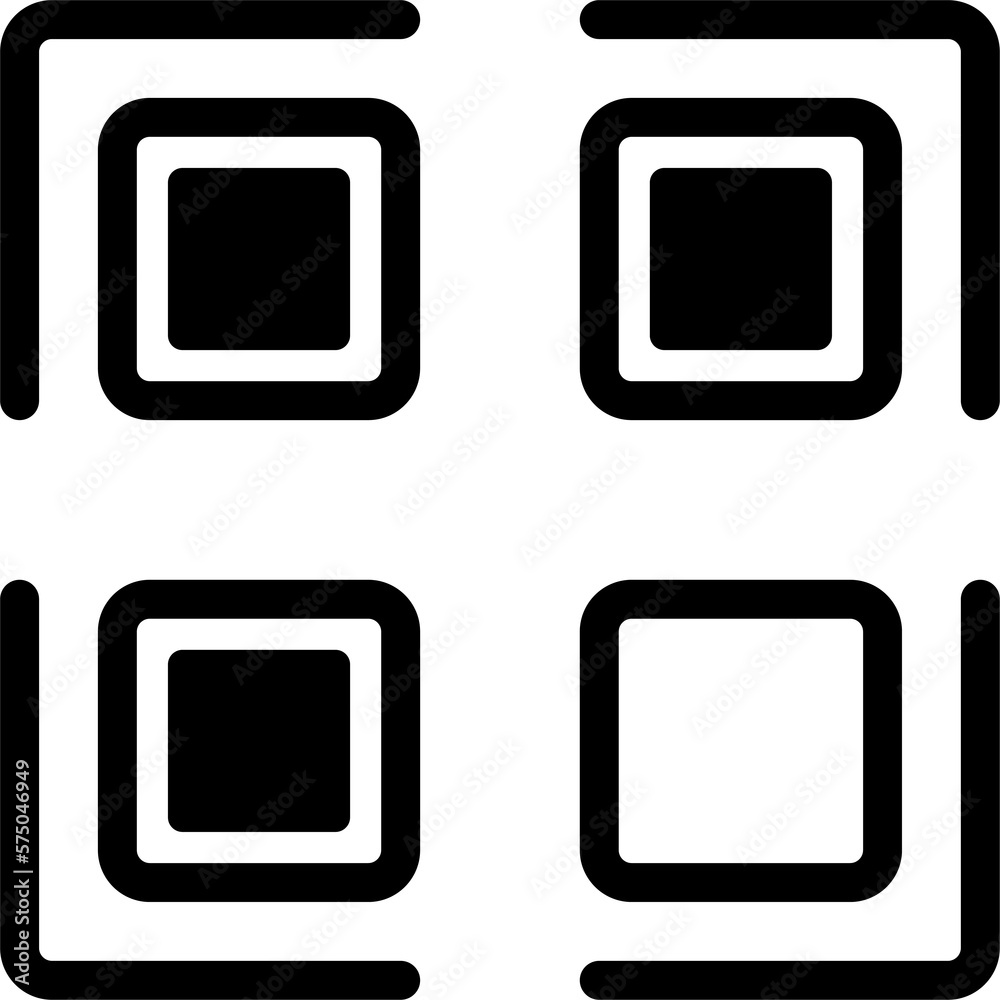 QR code icon in png. QR scanner. QR code symbol in square. Barcode ...