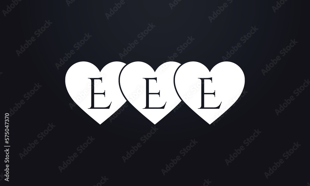 Colorful Three Hearts Shape Triple Heart Sign Letters Valentine Icon And Triple Love Symbol