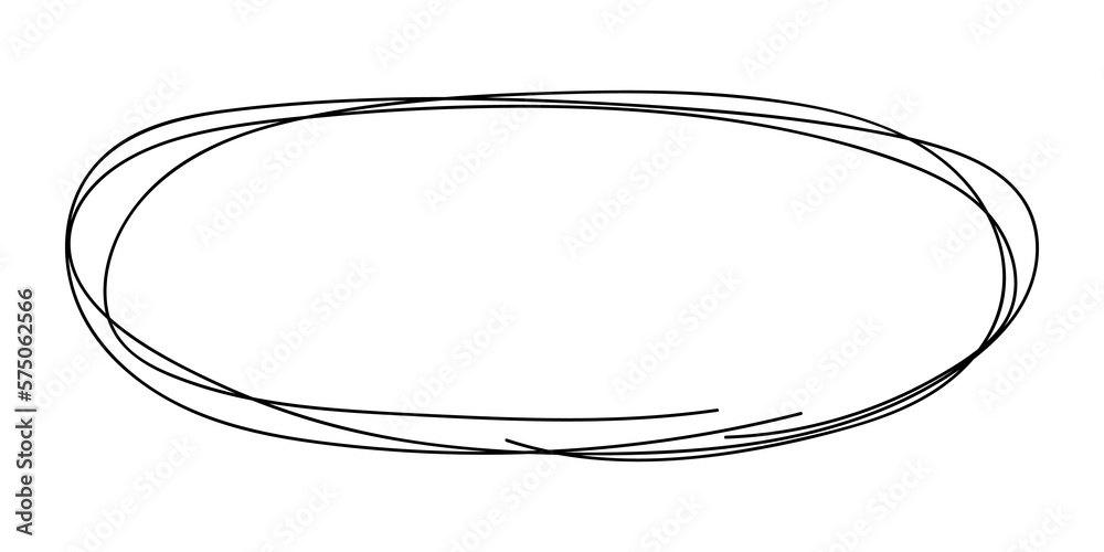 Hand drawn circle line sketch. PNG circular scribble doodle round circles for message note mark ...