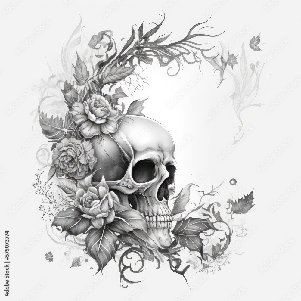 ready to print sleeve tattoo white background - generative ai Stock ...