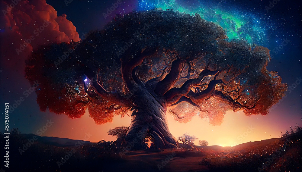 The big tree of life, which connects the terrestrial and heavenly ...