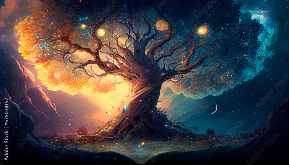 The big tree of life, which connects the terrestrial and heavenly ...