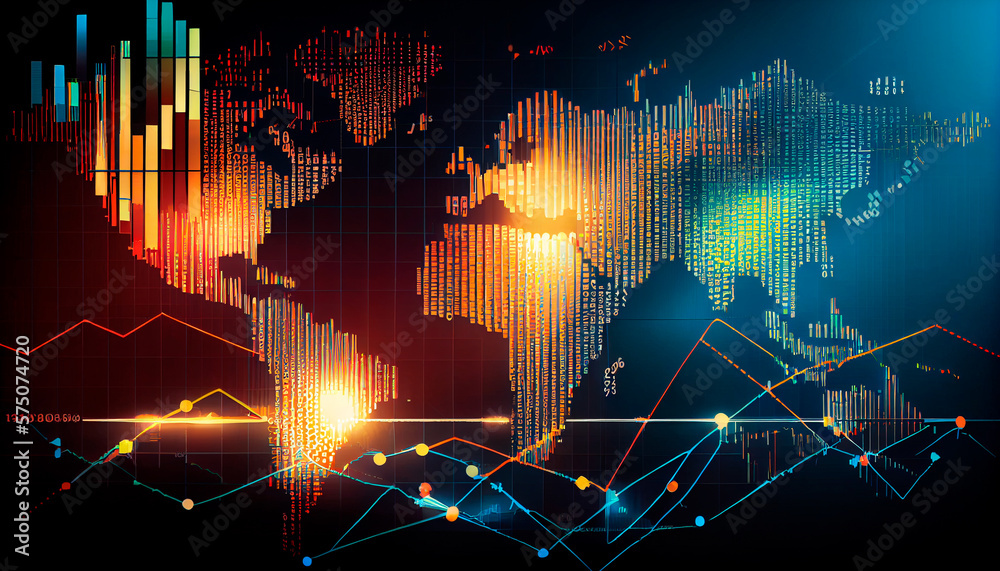 World business graph or chart stock market or forex trading graph in ...