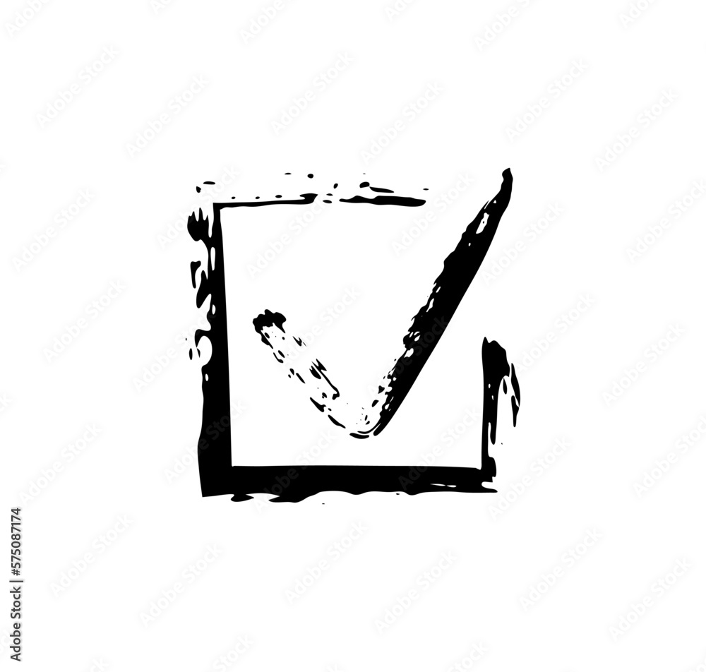 Checkbox. Check signs V X. Chalk and brush checkmarks set. Vector set ...