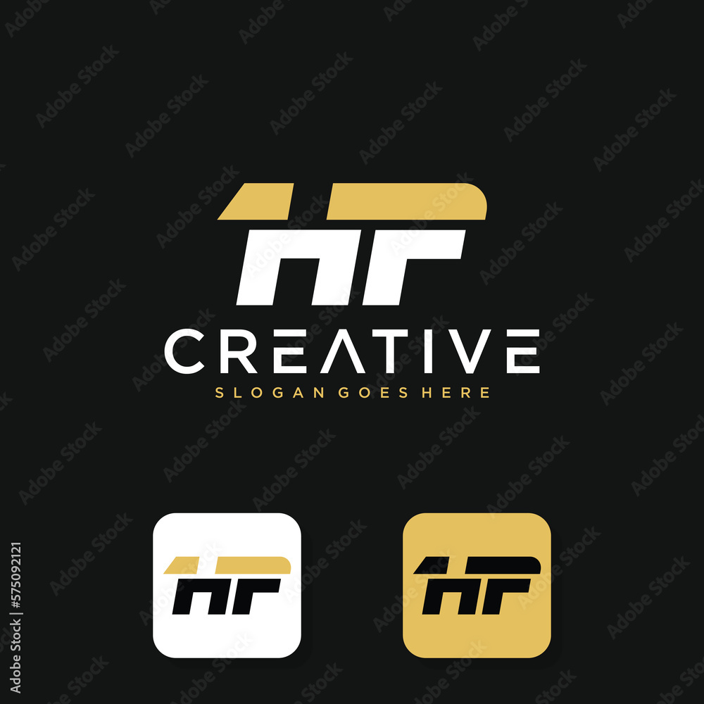 Letter HF Company Logo Design Vector Stock Vector | Adobe Stock