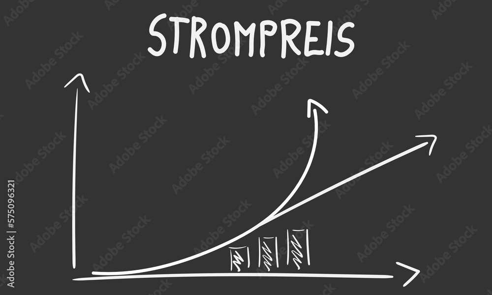 Strompreis Strom Preis Kreidetafel Kreide Tafel Diagramm Skizze ...