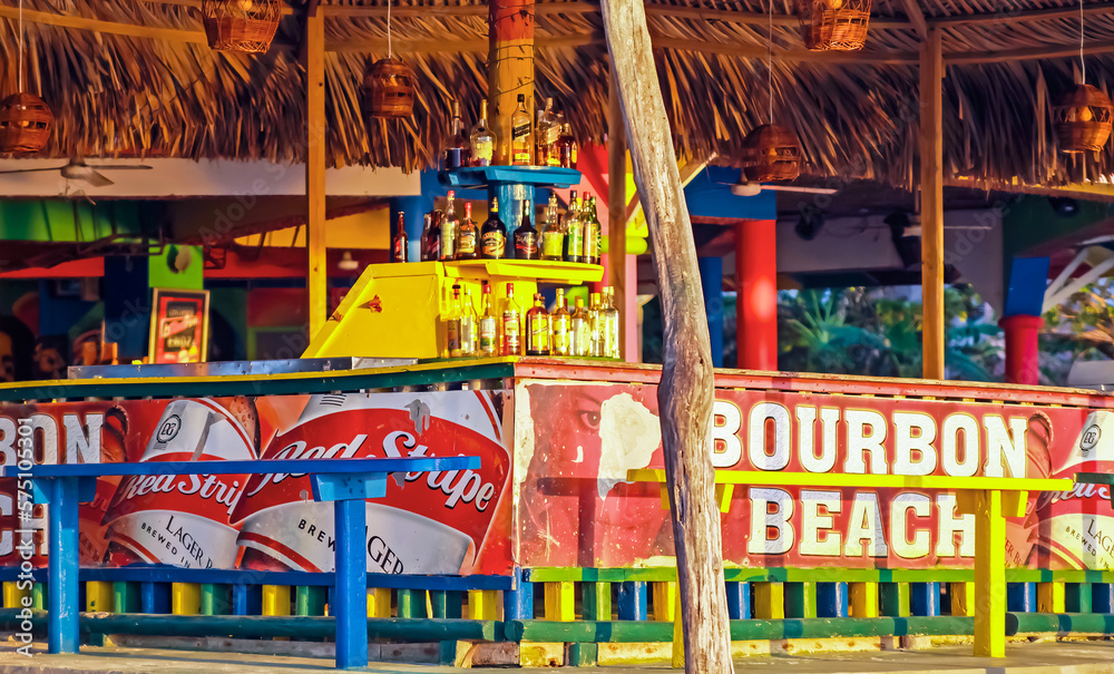 Negril, Jamaica - May 24. 2010: Colorful jamaican caribbean reggae ...