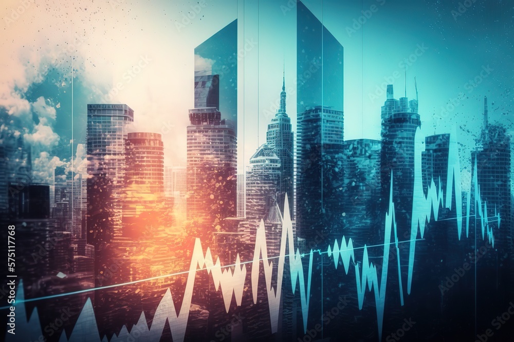 Stock market business concept. Financial graphs and digital indicators ...