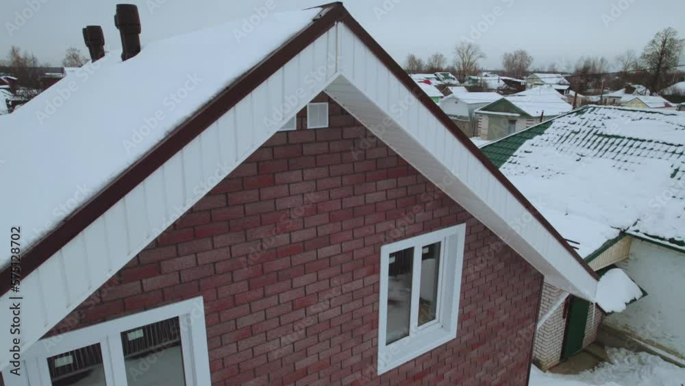 Plastic windows in a frame house, new windows, a private house built, a ...