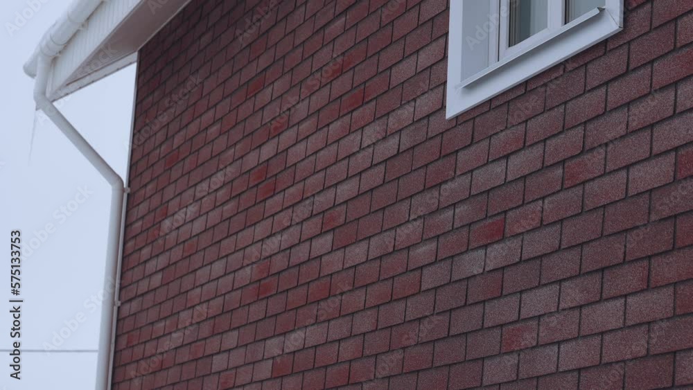 Plastic windows in a frame house, new windows, a private house built, a ...