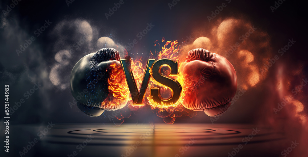 wide poster of hot fighting boxing gloves with the VS letters for ...