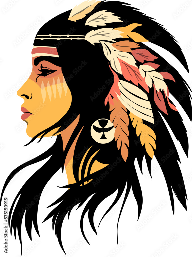 Native American Woman Vector