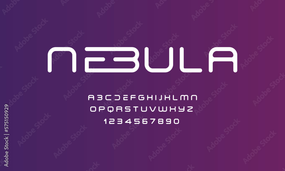 Futuristic font alphabet letters. Abstract technology space font and ...