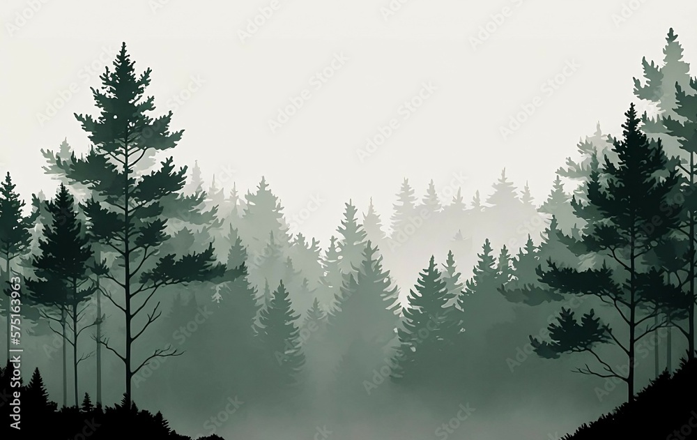 The Serenity of Stillness - A minimalist landscape drawing depicting a ...
