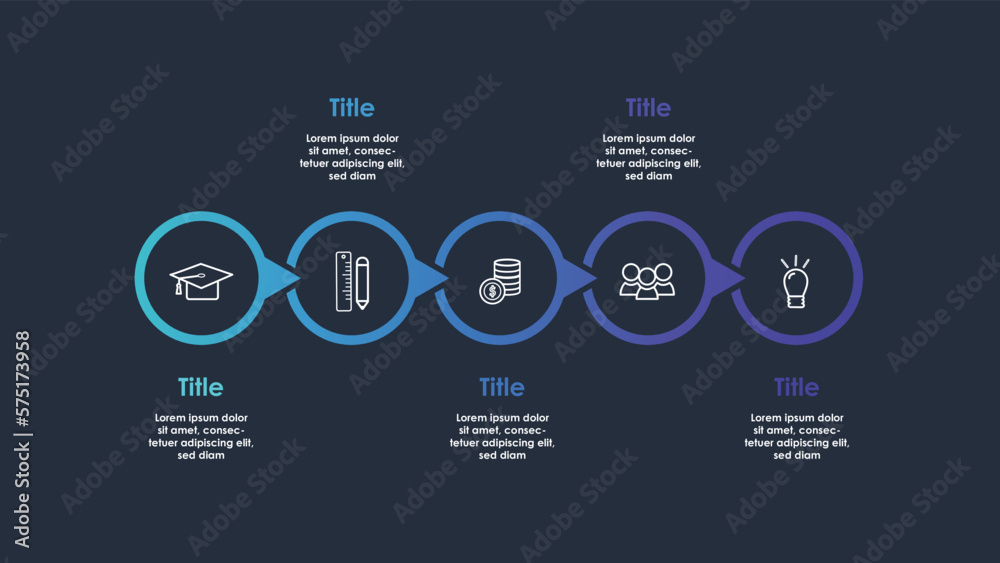 Business infographic process with circle template design with icons and ...
