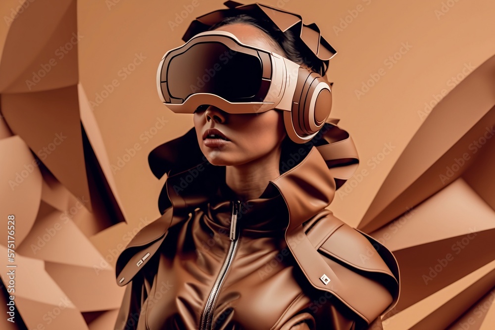 Sexy Girl in a Virtual Reality Headset, Created by Generative AI ...